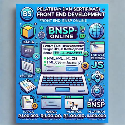 pelatihan dan sertifikasi bnsp online front end development dengan html css javascript