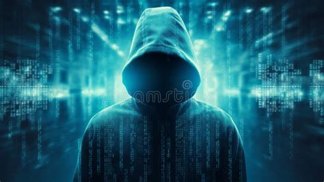 Hacker With Abstract Background Of Technology Stock Illustration