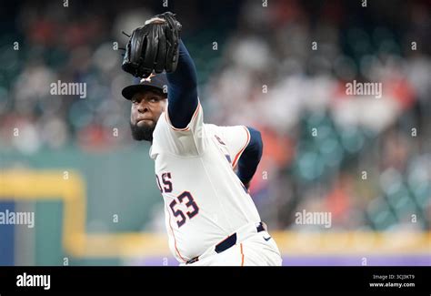Houston Astros Starting Pitcher Cristian Javier Throws Against New York