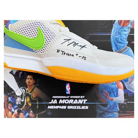 Ja Morant Signed Trivia Nike Shoe Memphis Grizzlies Jsa Framed