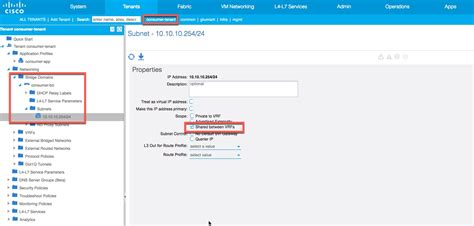 Aci Inter Vrf Tenant Route Leaking Configuration Example Cisco Community