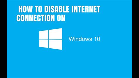 How To Disable Internet Connection On Windows 10 Youtube