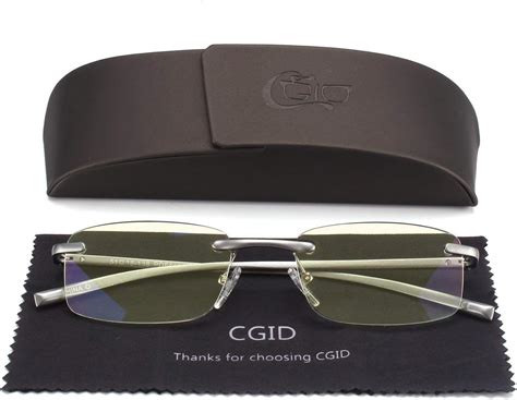 Cgid Unisex Lightweight Rimless Frameless Rectangle Reading Glasses