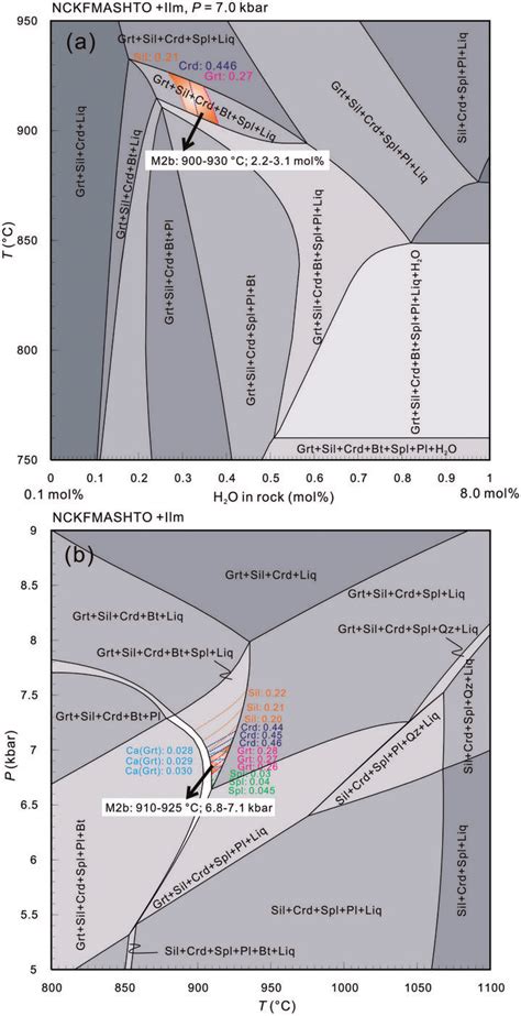 A Tx H 2 O Mol In Rock Pseudosection Calculated To Determine The