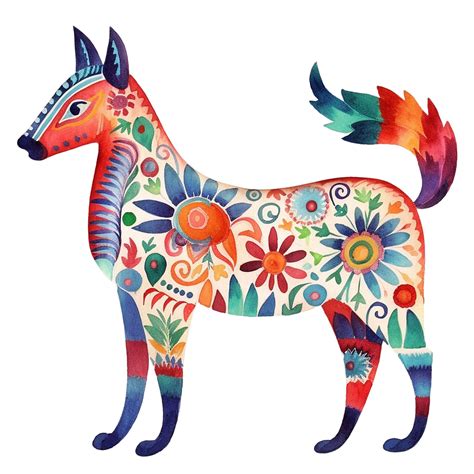 16 Watercolor Mexican Folk Art Fantasy Animals Clipart Etsy