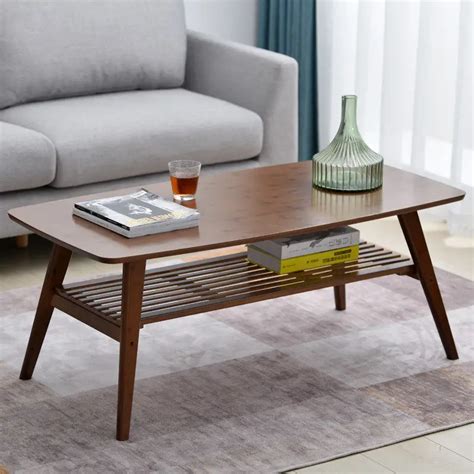 북유럽 커피 테이블 심플하고 모던한 거실 티 테이블 유럽 원목 창의적인 대나무 소형 기계 가정용커피 탁자 Aliexpress