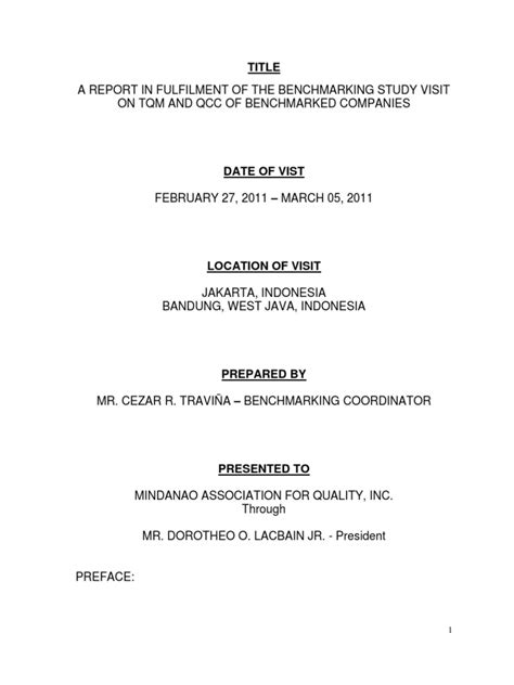 2011 Benchmarking Report Indonesia Pdf Jakarta Occupational