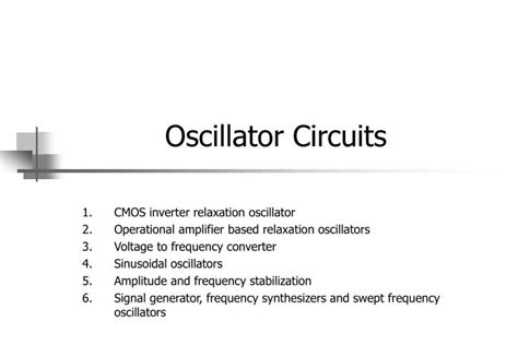 Ppt Oscillator Circuits Powerpoint Presentation Free Download Id