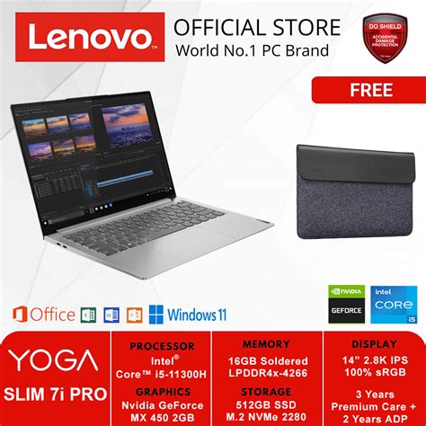 Jual LENOVO YOGA SLIM 7i PRO 14IHU5 BWID GREY I5 11300H 16GB 512GB MX450 W11 OHS Di Seller