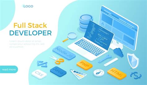 premium vector full stack developer programmer who can work with