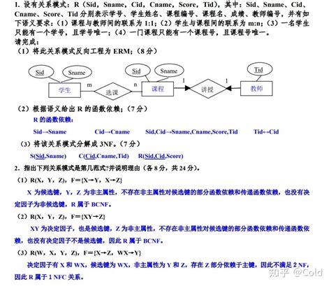 数据库原理第六章 关系数据库设计理论 期末复习 知乎