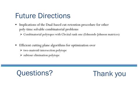 PPT A Polynomial Time Cutting Plane Algorithm For Matchings PowerPoint Presentation ID