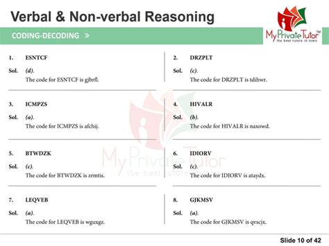 Questions On Verbal And Non Verbal Reasoning Coding Decoding