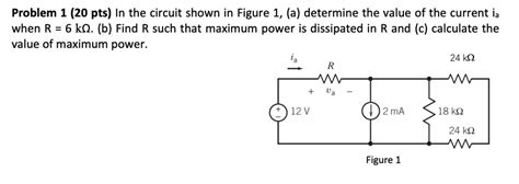 problem 1 20 pts in the circuit shown in figure 1 a determine the