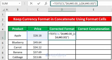 How To Concatenate And Keep Currency Format In Excel 3 Methods