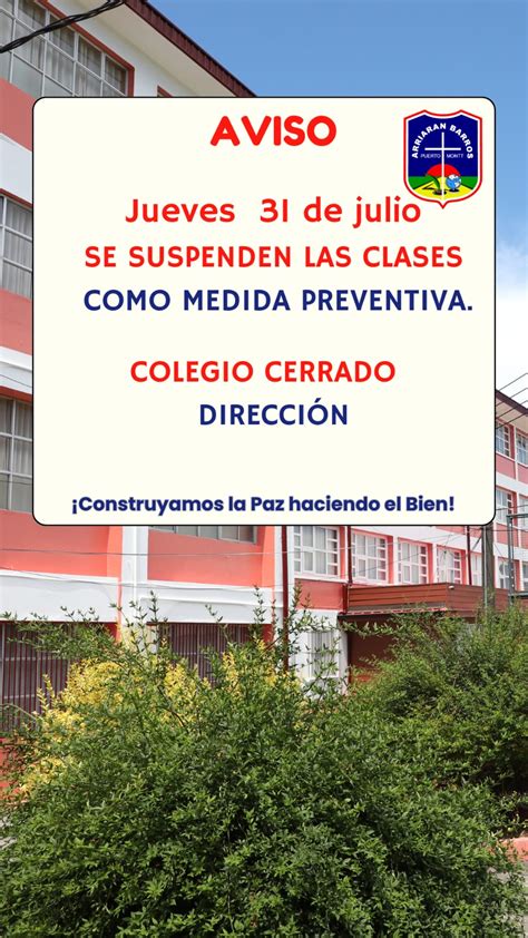 Suspension De Clases Colegio Arriarán Barros