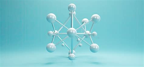 3d Rendering Of A Molecular Structure On A Blue Background Stock