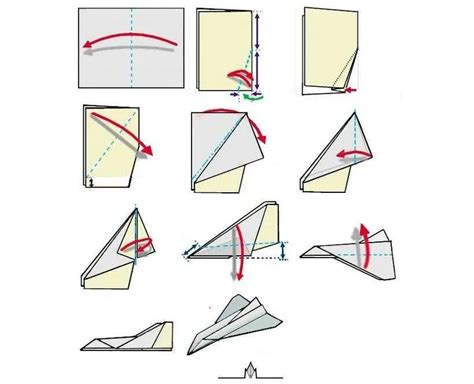 Схема самолетика из бумаги