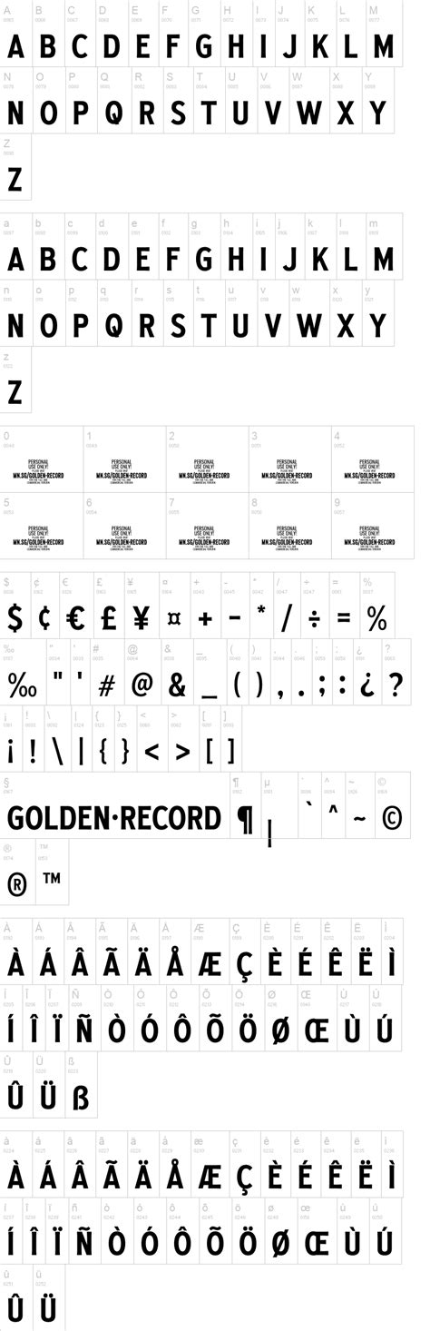 Golden Record Font Golden Record Font