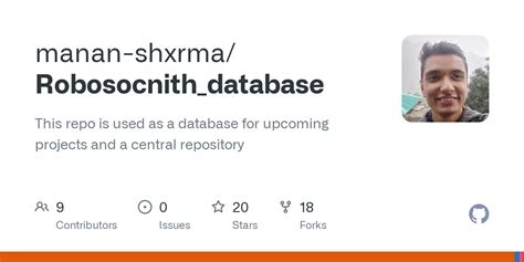 Github Manan Shxrmarobosocnithdatabase This Repo Is Used As A
