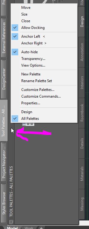 solved tool palette reset autodesk community