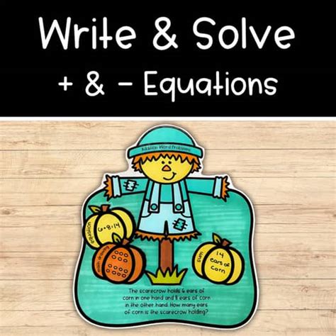 Scarecrow Math Craft Fall Addition And Subtraction Word Problems Within 20