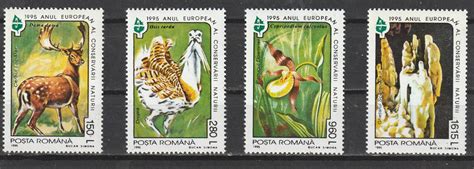 Румыния, 1995, Европейский год охраны природы. Фауна, флора, 4 марки ...