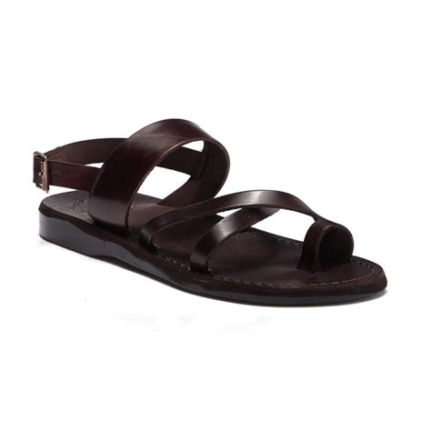 Amos Leather Ankle Strap Flat Sandal Mens Sandals