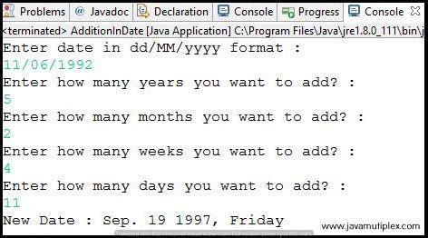 How To Add Years Months Weeks And Days In Given Date In Java
