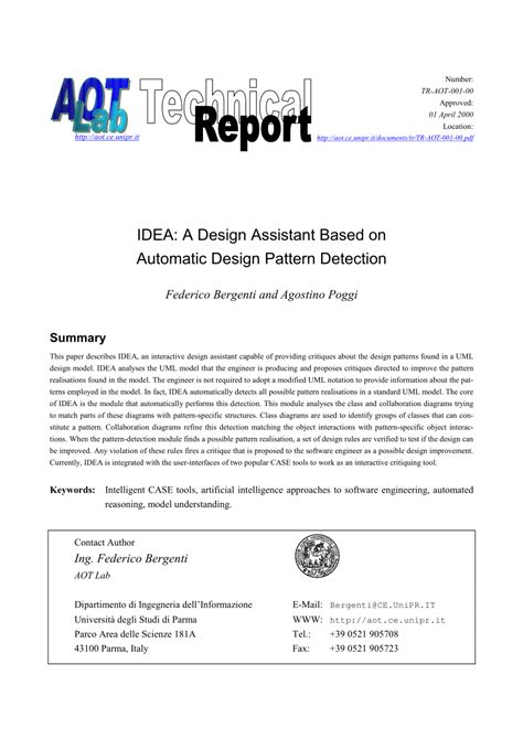 Pdf Idea A Design Assistant Based On Automatic Design Pattern Detection