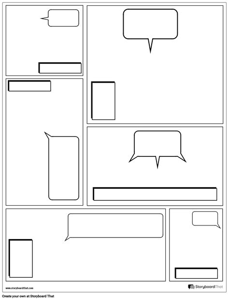 Blank Plain Comic Strip Template Storyboard By Templates