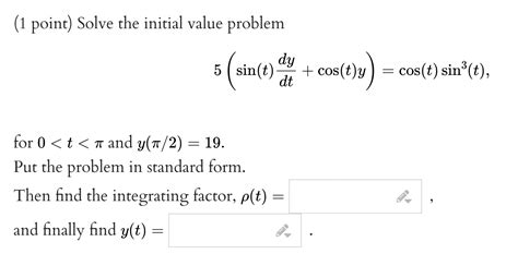 Solved Point Solve The Initial Value Problem Chegg