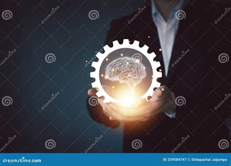 Gears With Brain And Businessman Successful Business And Process Management Workflow