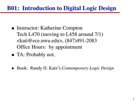 PPT B Introduction To Digital Logic Design PowerPoint Presentation ID