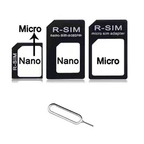 Sim Card Adapter Nano To Micro Nano To Regular Micro To Regular With Eject Pin Black