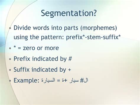 Ppt Language Model Based Arabic Word Segmentation Powerpoint