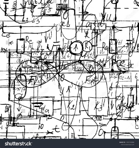 Mathematical Seamless Texture Handwritten Math Algebra Stock Vector Royalty Free 1395743888