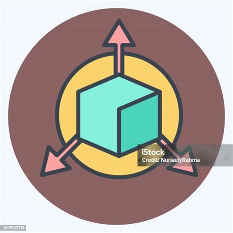 Ikon Objek Tiga Dimensi Terkait Dengan Simbol Visualisasi 3d Gaya