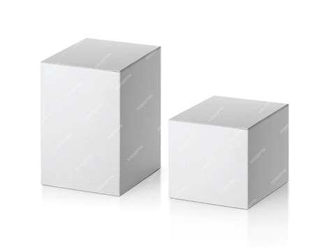 흰색 배경에 포장 디자인을 위한 준비가 된 빈 포장 흰색 판지 상자 프리미엄 사진