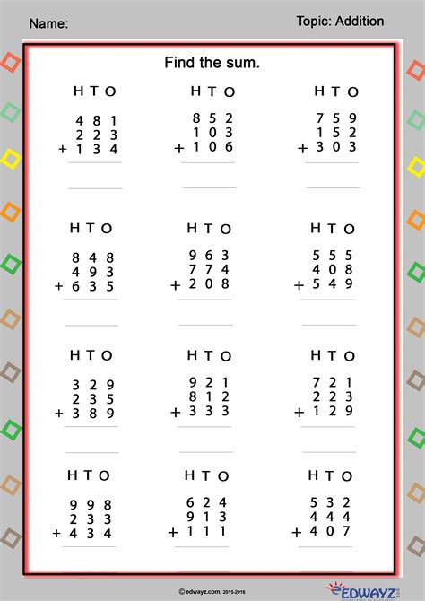 maths worksheet for class 3