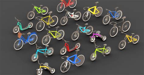 Low Poly Bicycle Pack 3d Land Unity Asset Store