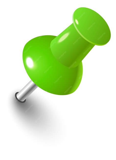Premium Vector Green Thumb Tack Mockup Realistic Push Pin