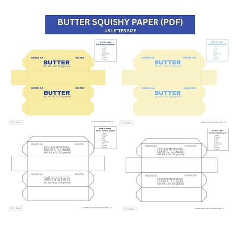Butter Squishy Template Etsy España