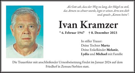 Traueranzeigen Von Ivan Kramzer Trauer Merkur De
