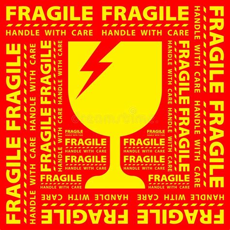 Sticker Fragile Handle With Care Red Fragile Warning Label Fragile Label With Broken Glass