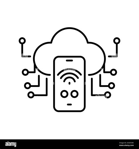 Iot Black Line Icon Vector Isolated Element Editable Stroke Stock