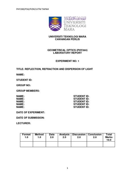 Exp1phy260reflectionrefractionanddispersionoflightupdated