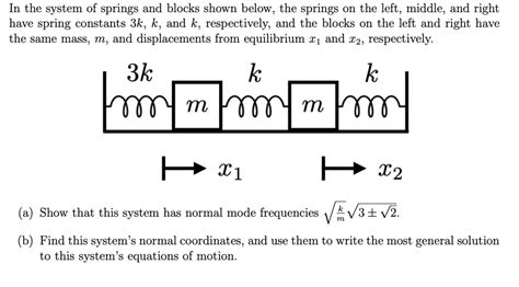 Solved In The System Of Springs And Blocks Shown Below The Springs On
