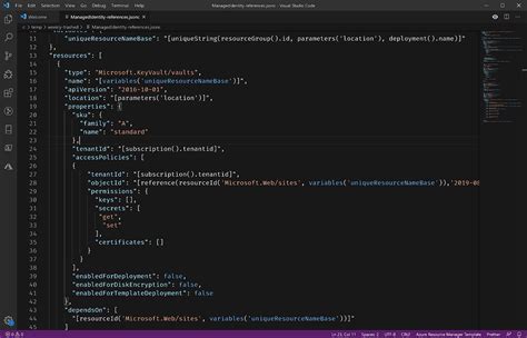 there is a new way to reference managed identity in arm template