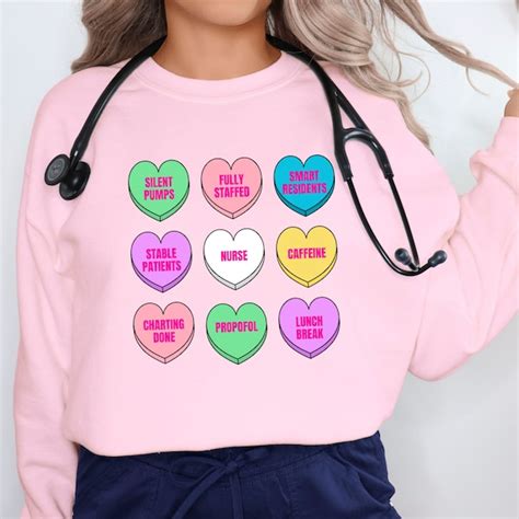 Candy Heart Nurse Shirt Etsy Uk